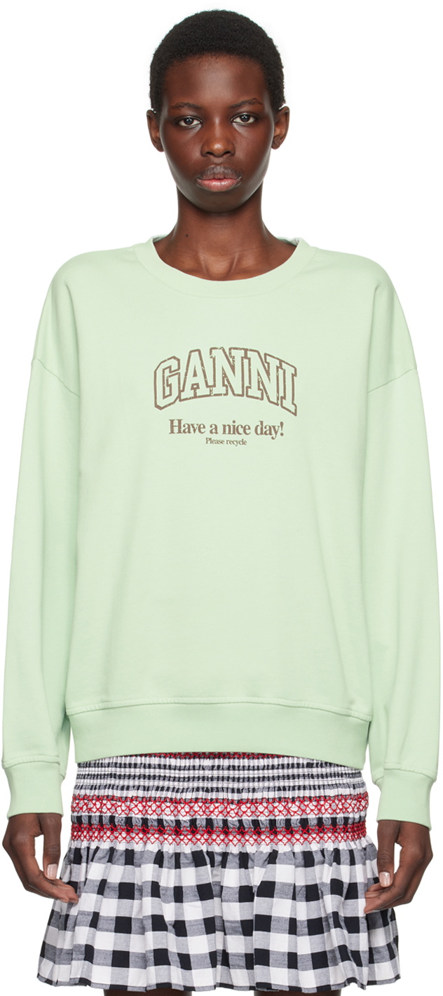 GANNI Green Isoli Sweatshirt GANNI