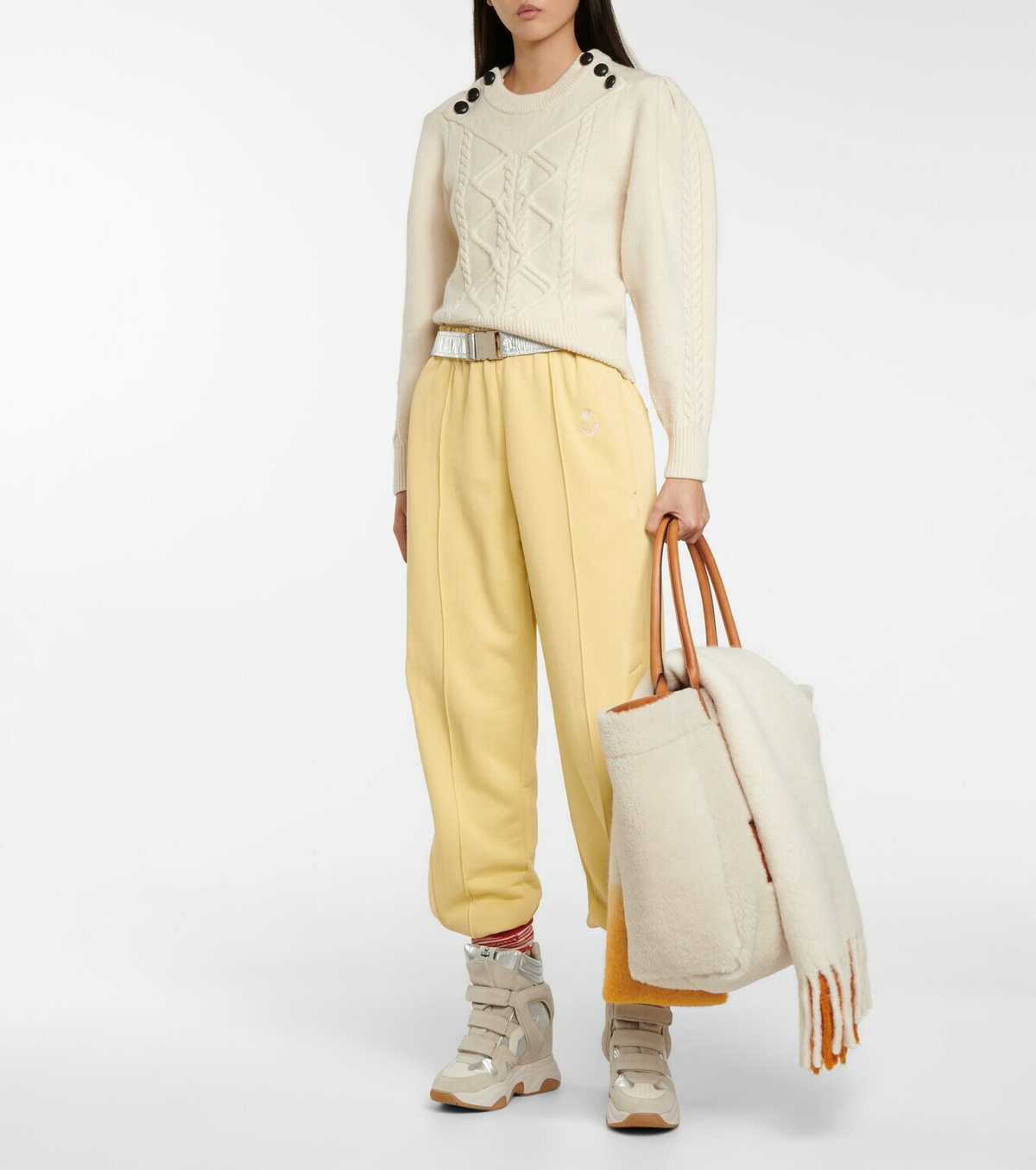 Isabel Marant Galia cable-knit wool-blend sweater Isabel Marant
