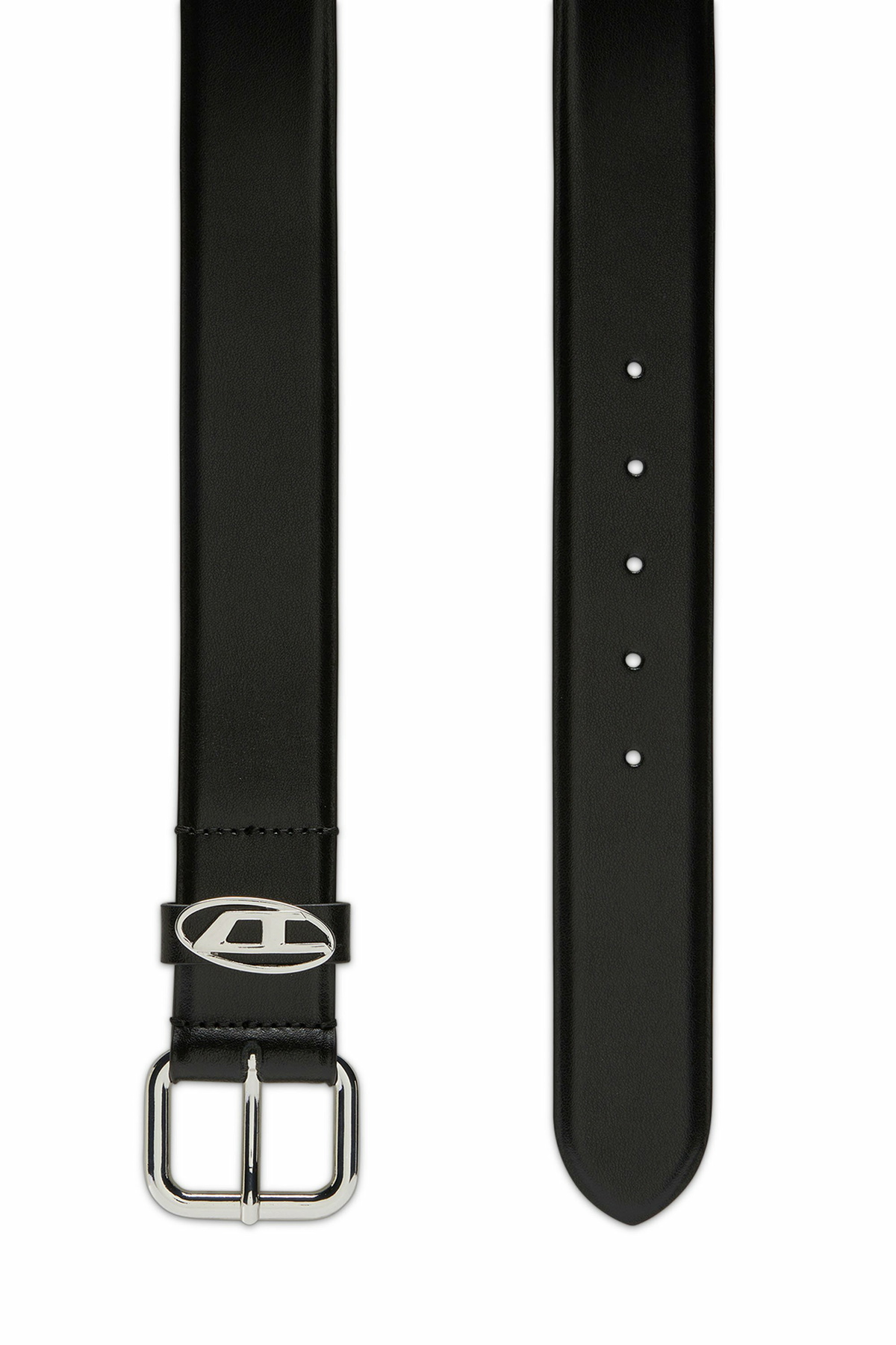 Diesel Logo-plaque embellished leather belt - Belts - Unisex - Black Diesel