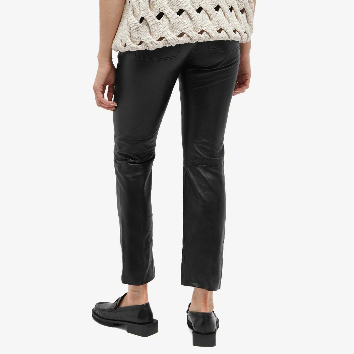 Anine Bing Women's Connor Pant Leather Trousers in Black ANINE BING