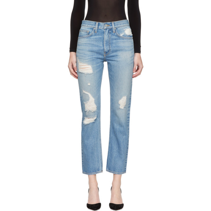 Brock Collection Blue Distressed Wright Jeans Brock Collection