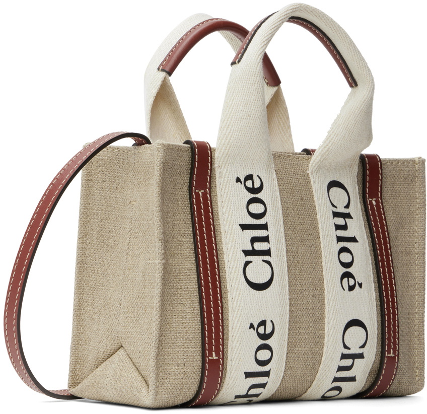Chloé Beige Mini Woody Tote Chloe