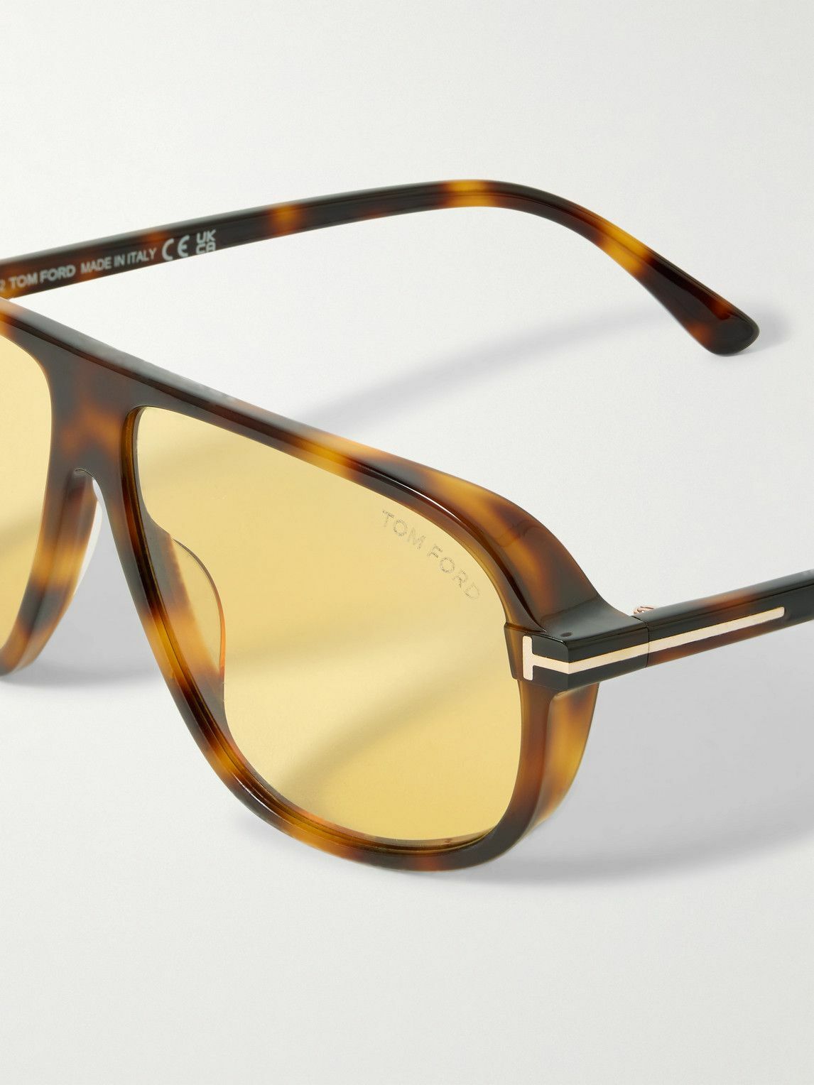 Tom Ford Guillame Aviator Style Tortoiseshell Acetate Sunglasses Tom Ford