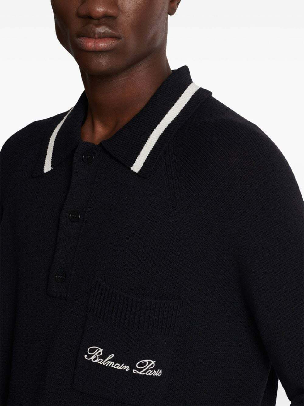 BALMAIN - Wool Polo Shirt With Logo Balmain