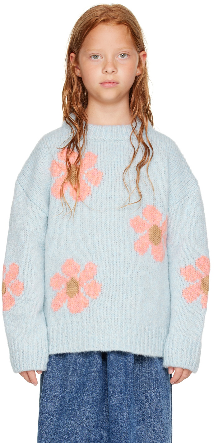 Wynken Kids Blue Fun Flower Sweater Wynken