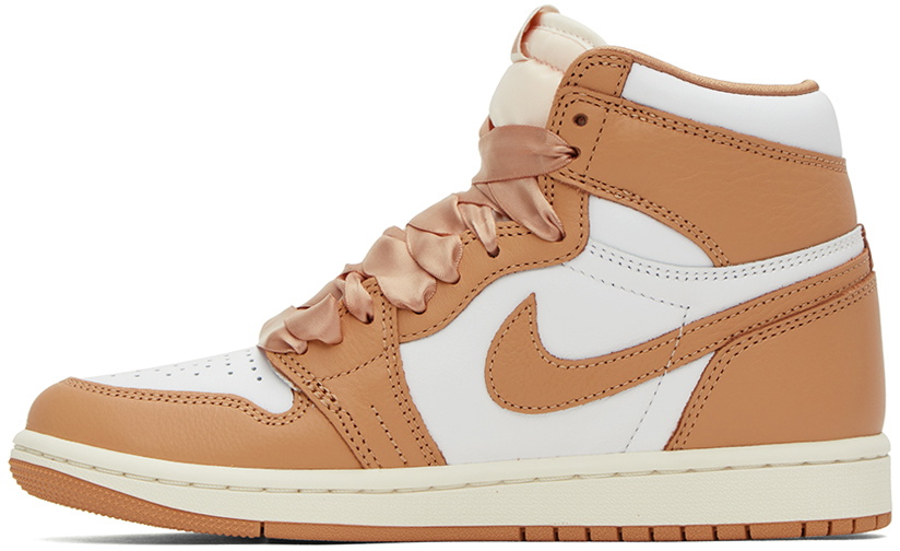 Nike Jordan Tan & White Air Jordan 1 Sneakers Nike Jordan Brand