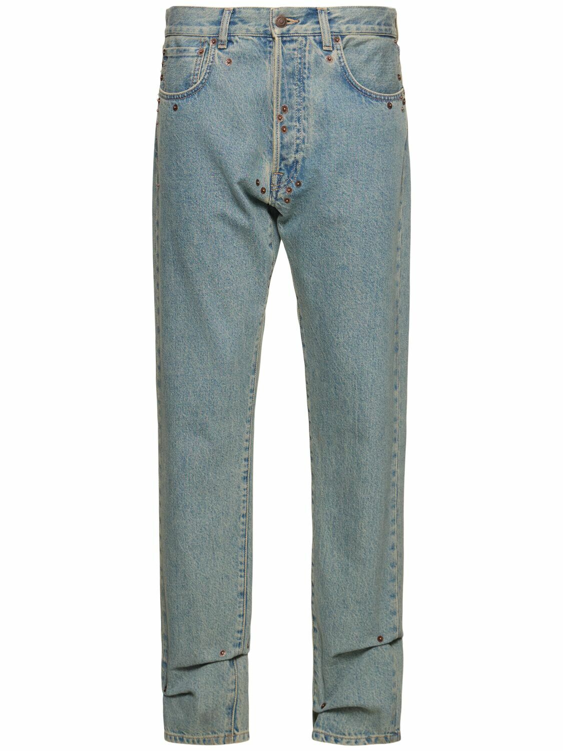 MOSCHINO High Rise Denim Straight Jeans Moschino