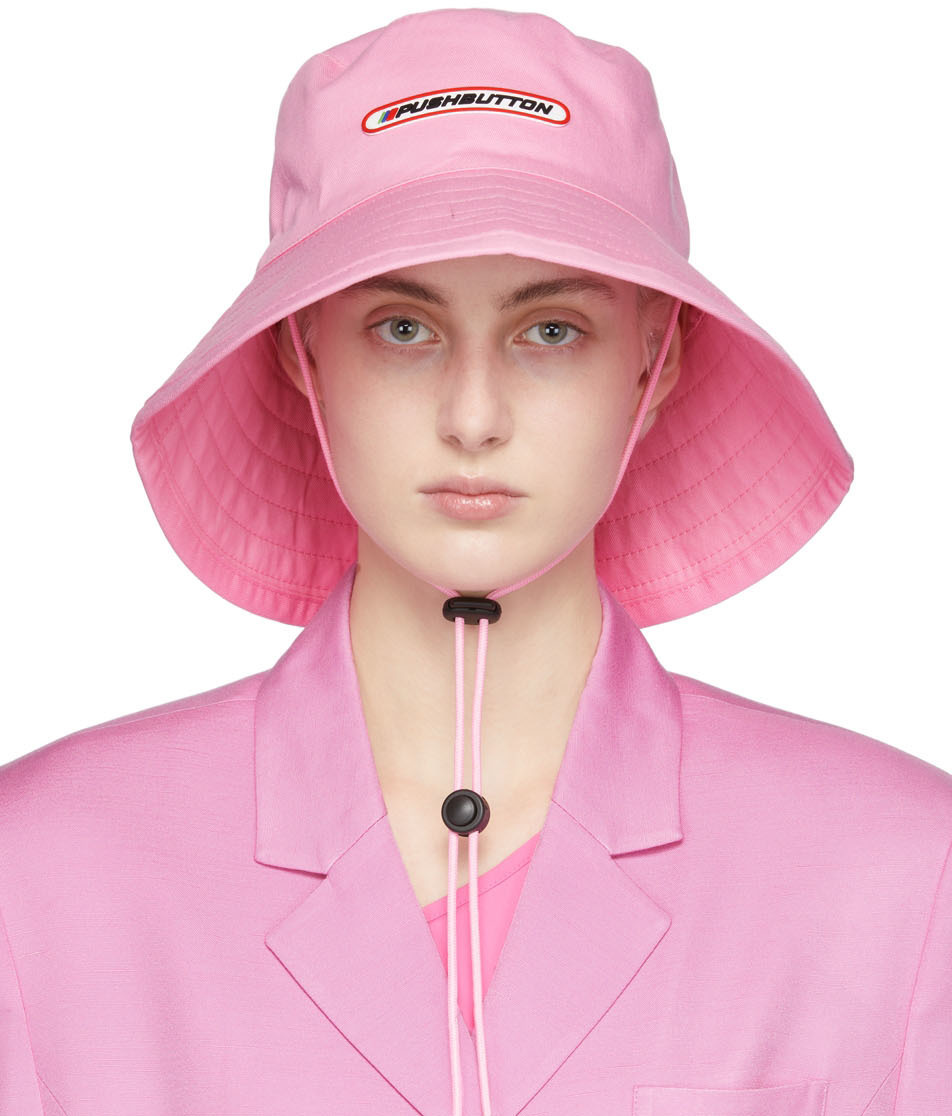 Pushbutton SSENSE Exclusive Pink Big Bucket Hat Pushbutton