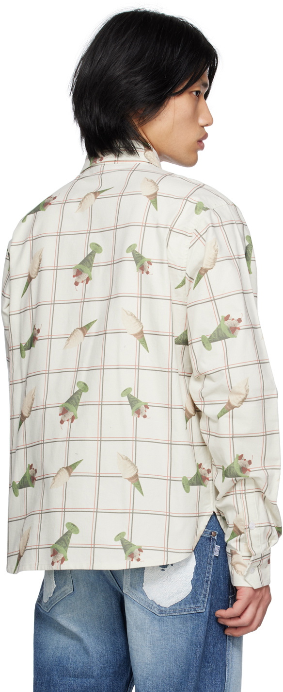 ICECREAM Beige Check Shirt ICECREAM