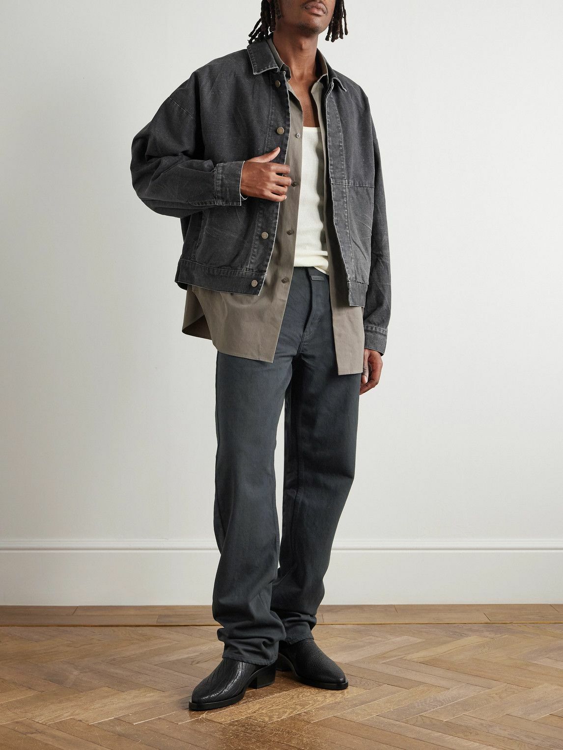 Fear of God - Straight-Leg Logo-Appliquéd Jeans - Black Fear Of God