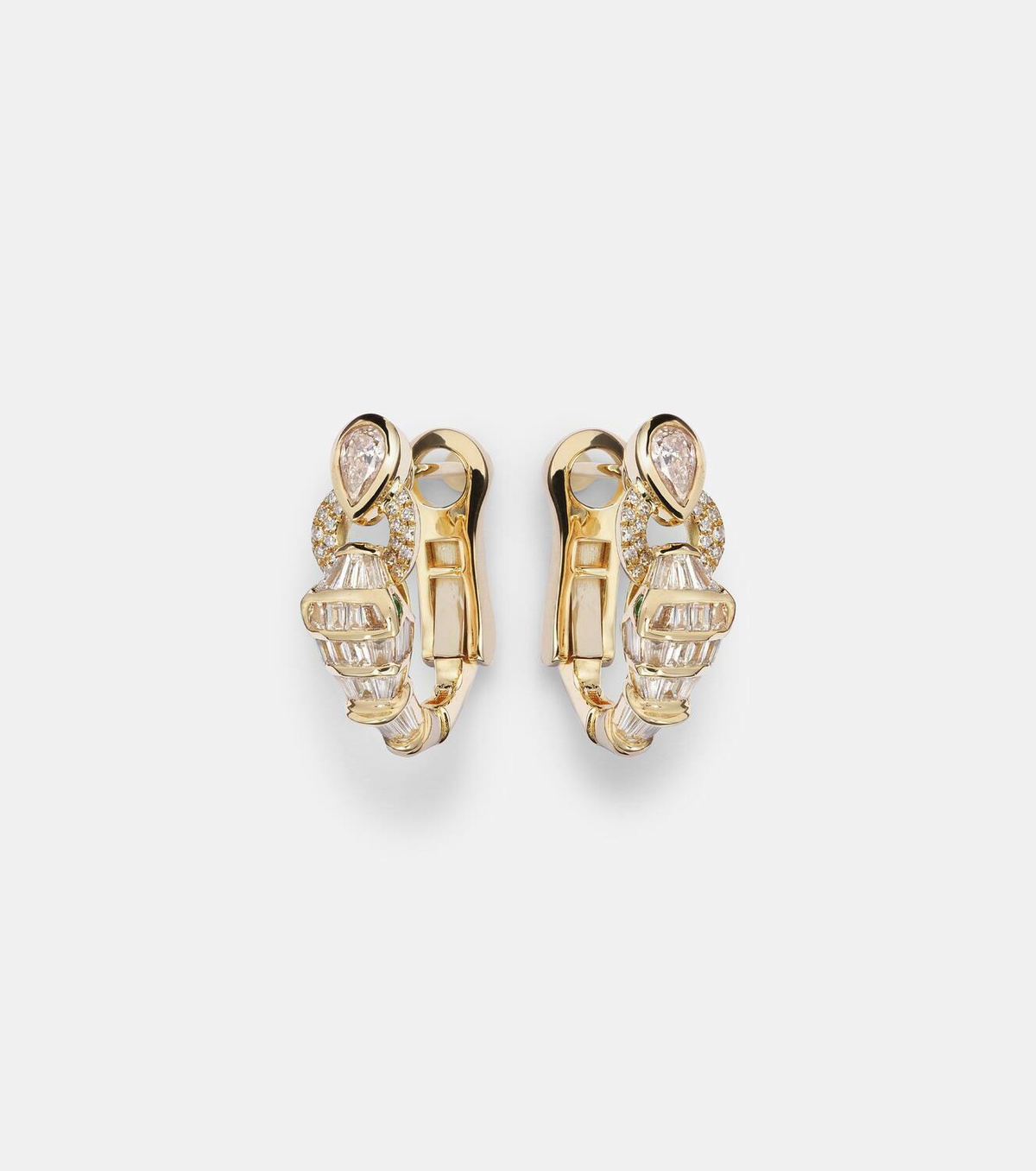 Shay Jewelry Serpentine 18kt gold hoop earrings with diamonds Shay Jewelry