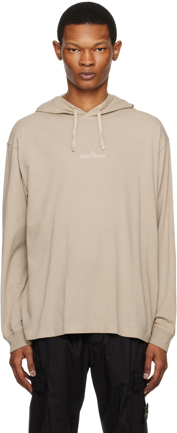 Stone Island Gray Embroidered Hoodie Stone Island