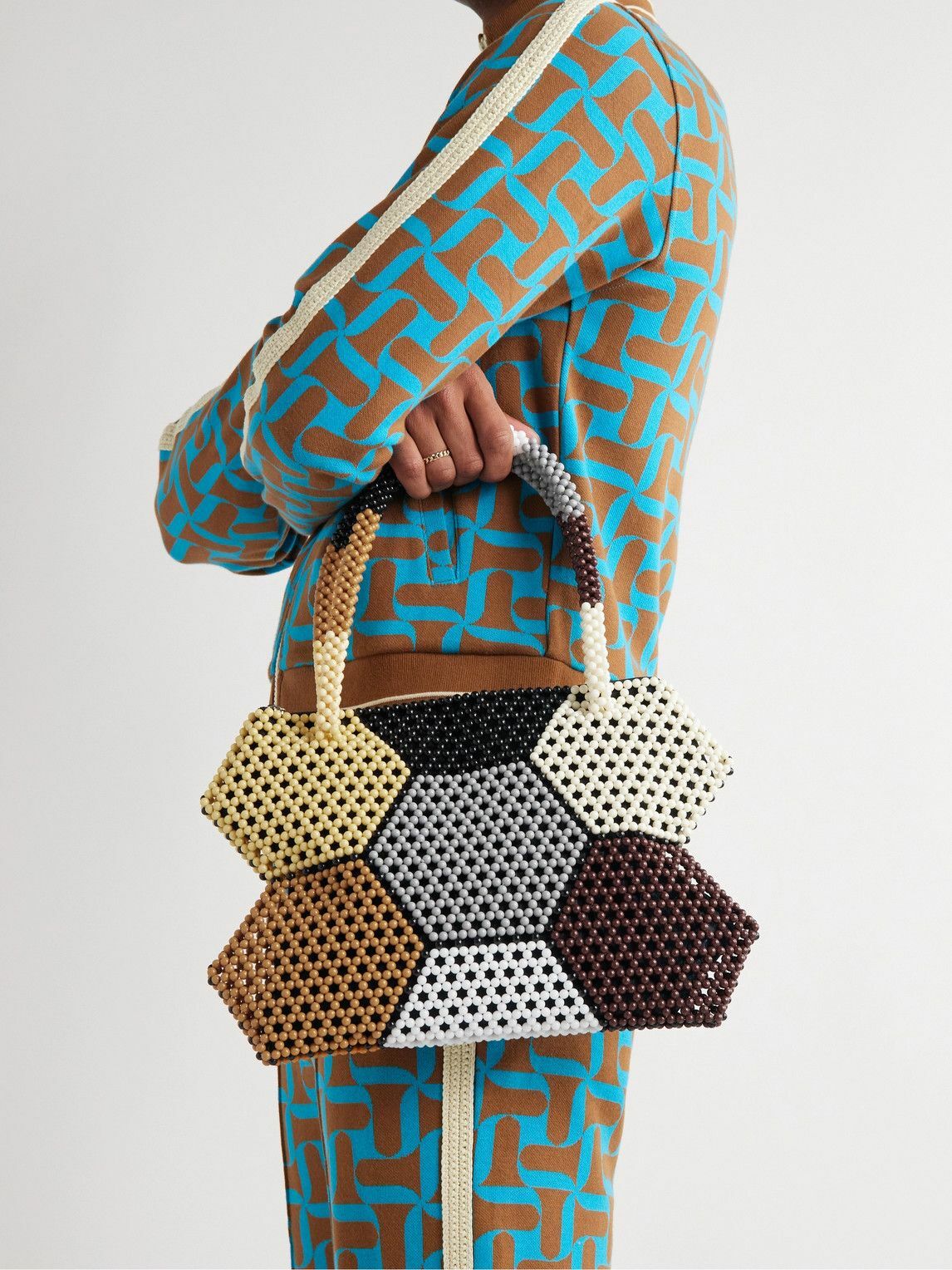 LU BY LU - Waffle Recycled Beaded Tote Bag