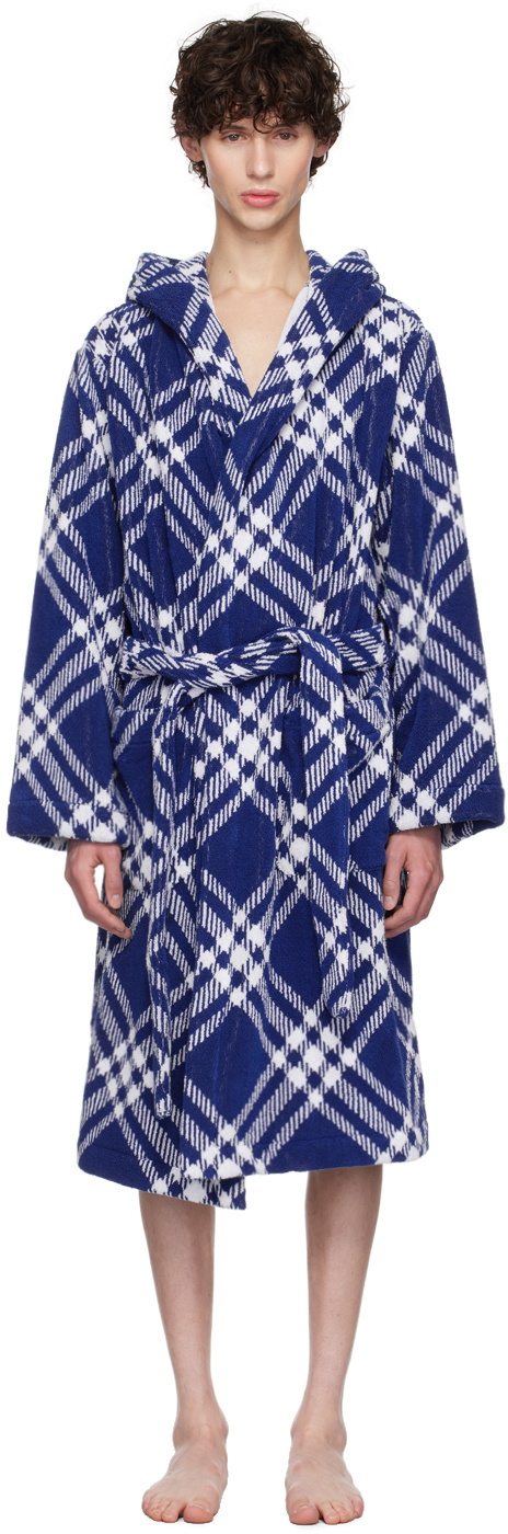 Burberry Blue Hooded Robe Burberry
