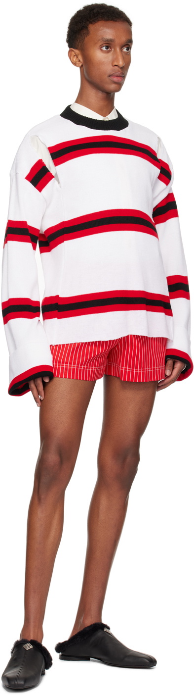 Adam Jones Red Pin Stripe Shorts