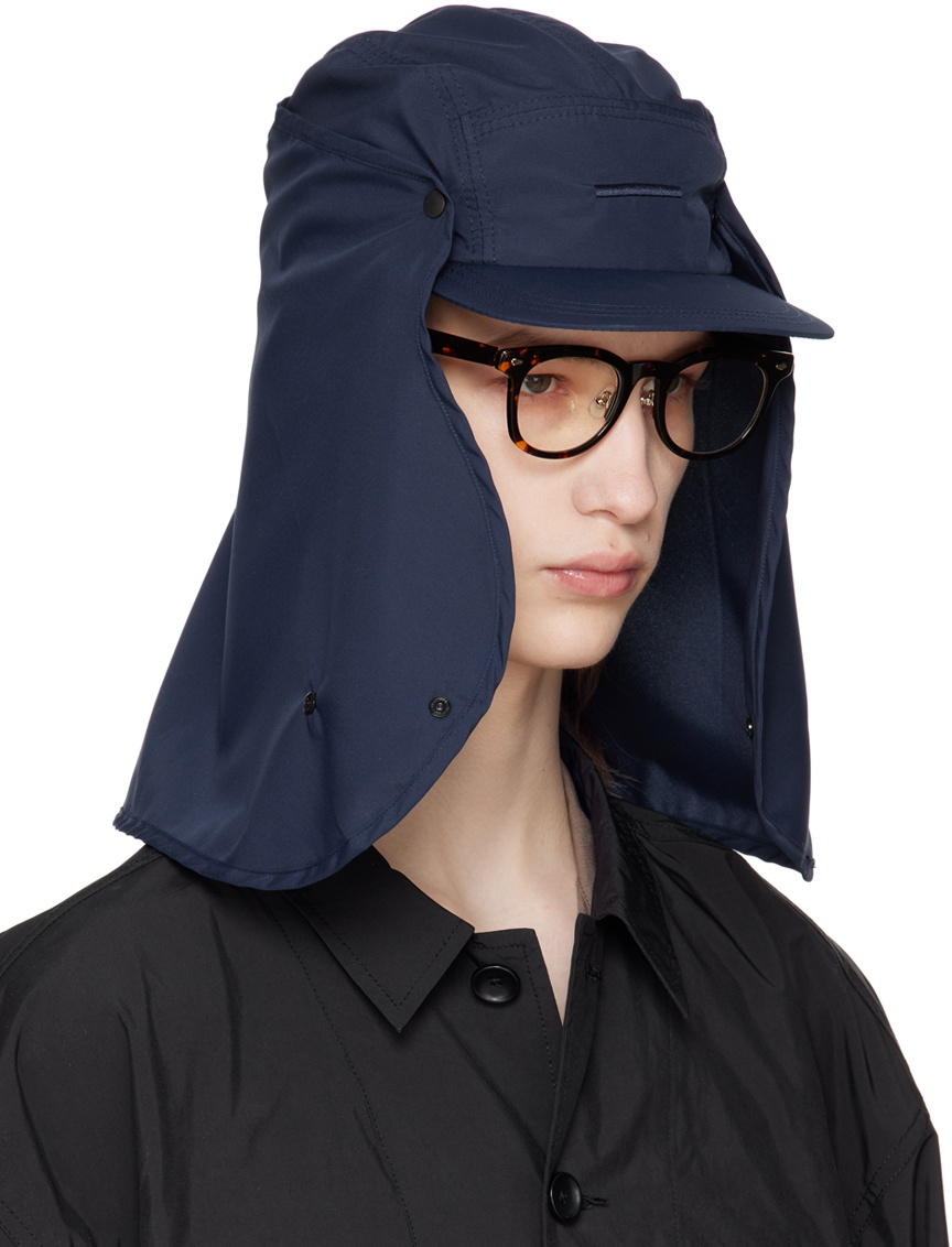 meanswhile Navy Feather Smooth Shade Cap