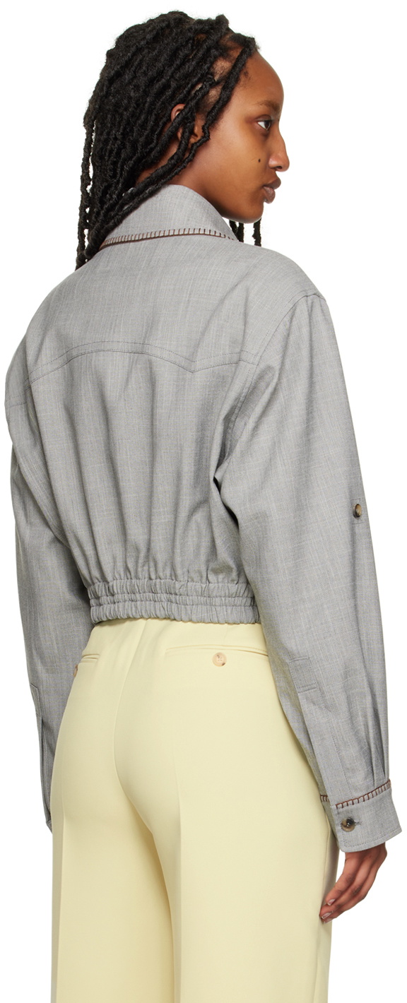 Recto Gray Cropped Jacket Recto
