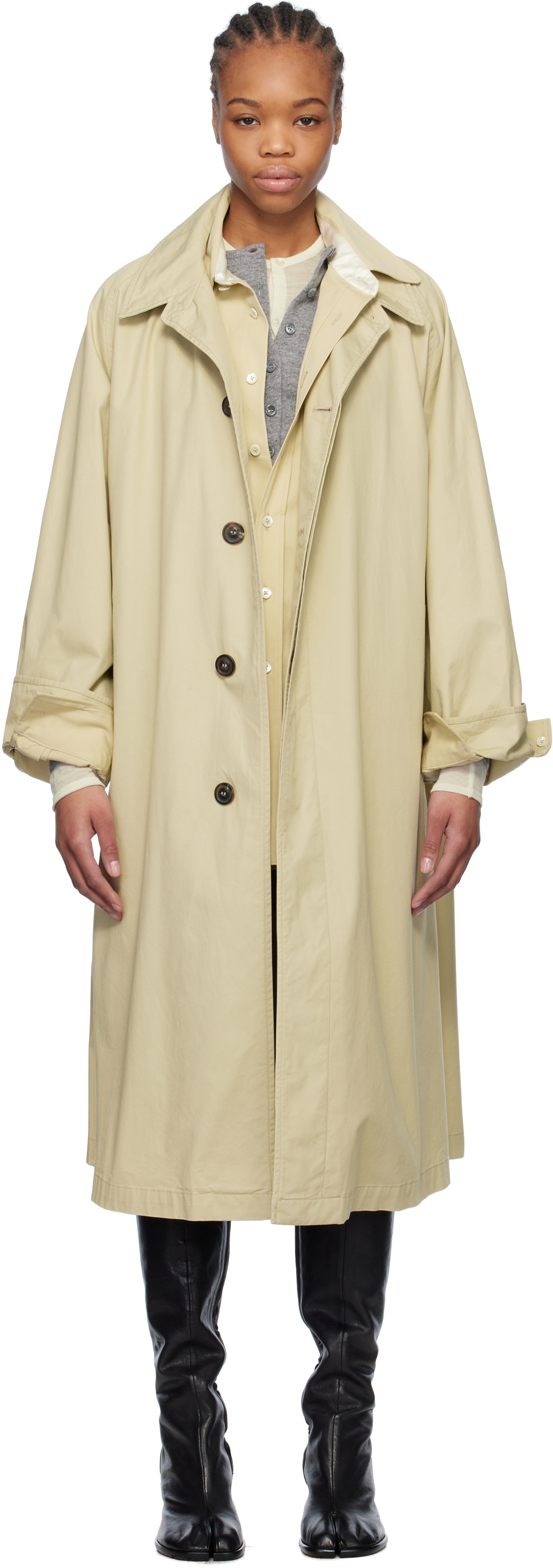 Maison Margiela Beige Layered Trench Coat Maison Margiela