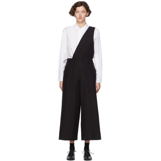 Ys Black One Shoulder Overalls Ys