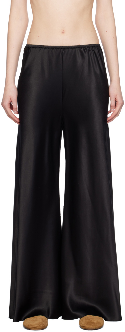 Silk Laundry Black Bias Lounge Pants Silk Laundry