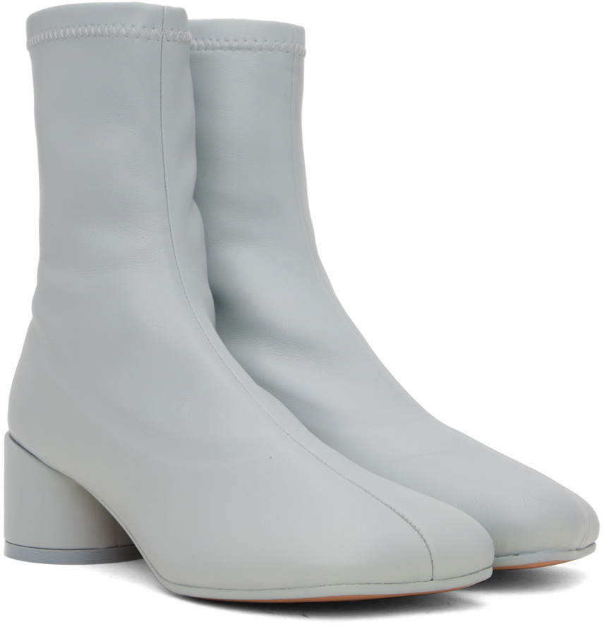 MM6 Maison Margiela Blue Anatomic Stretch Ankle Boots MM6 Maison Margiela