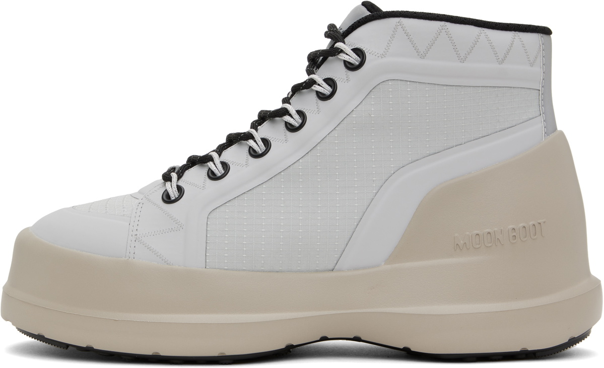 Moon Boot Gray Luna Trek Mid Nylon Boots Moon Boot