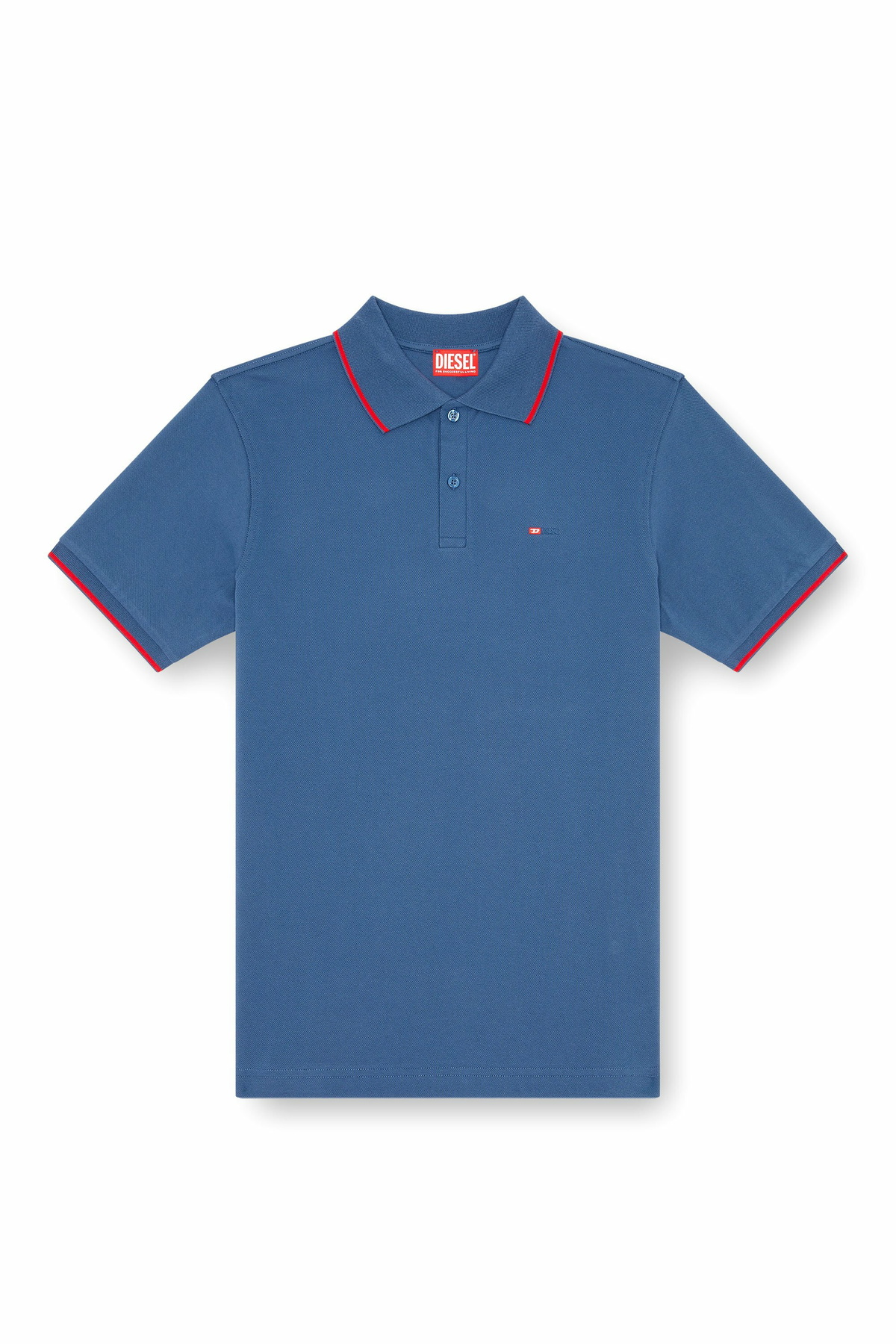 Diesel Polo shirt with micro Diesel embroidery - Polos Mens in Blue Diesel