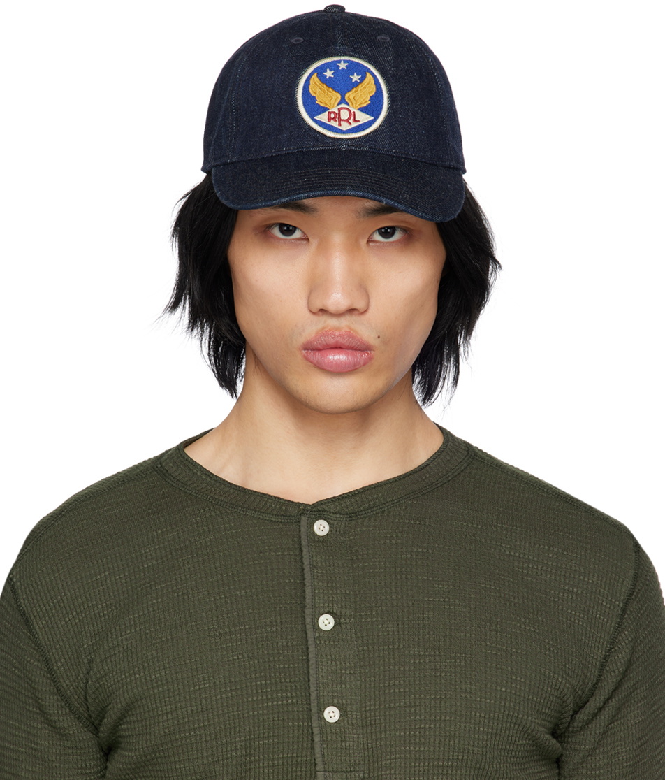 RRL Navy Winged Cap RRL