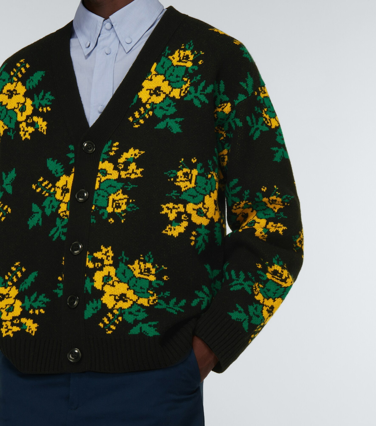 Kenzo - Floral jacquard wool cardigan Kenzo
