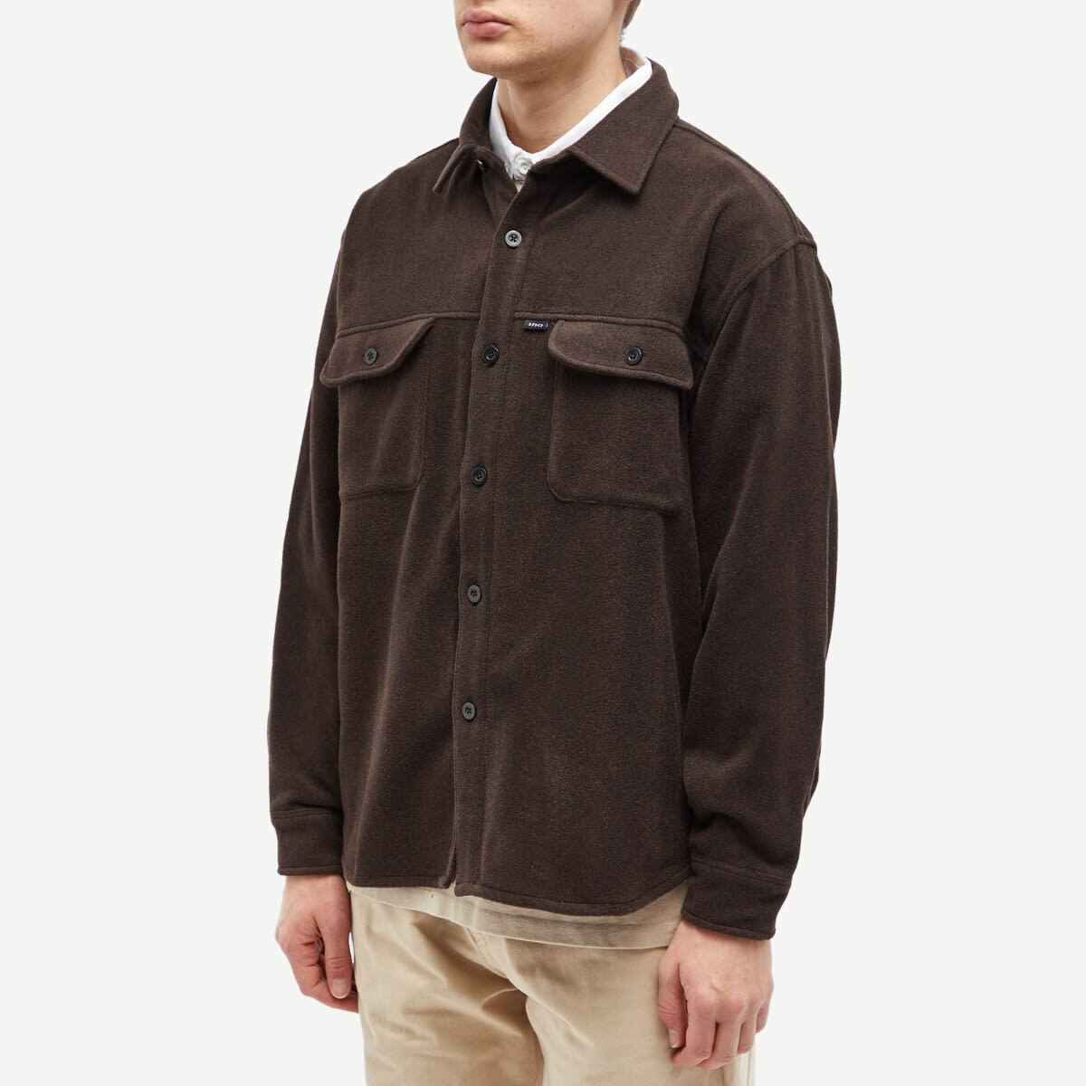Edwin Men's Jowen Brushed Flannel Overshirt in Brown Edwin