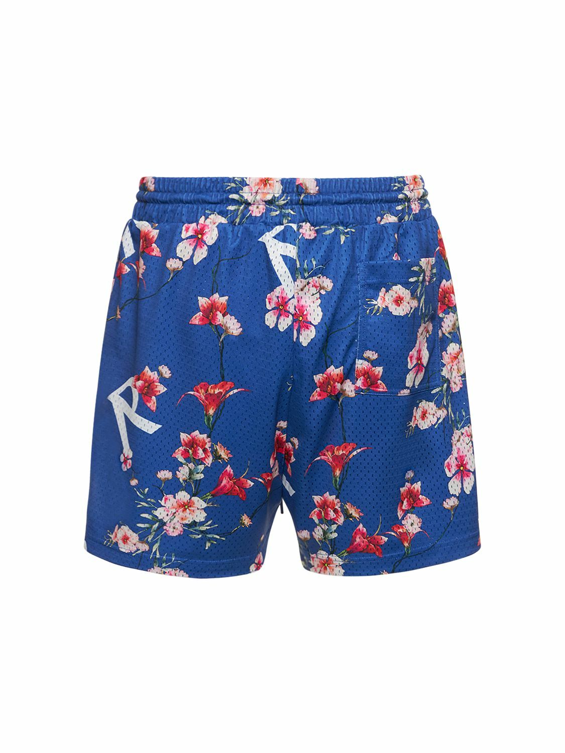 REPRESENT - Floral Printed Logo Mesh Shorts Represent