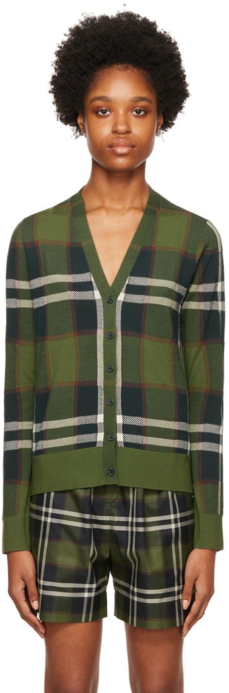 Burberry Green Check Cardigan Burberry