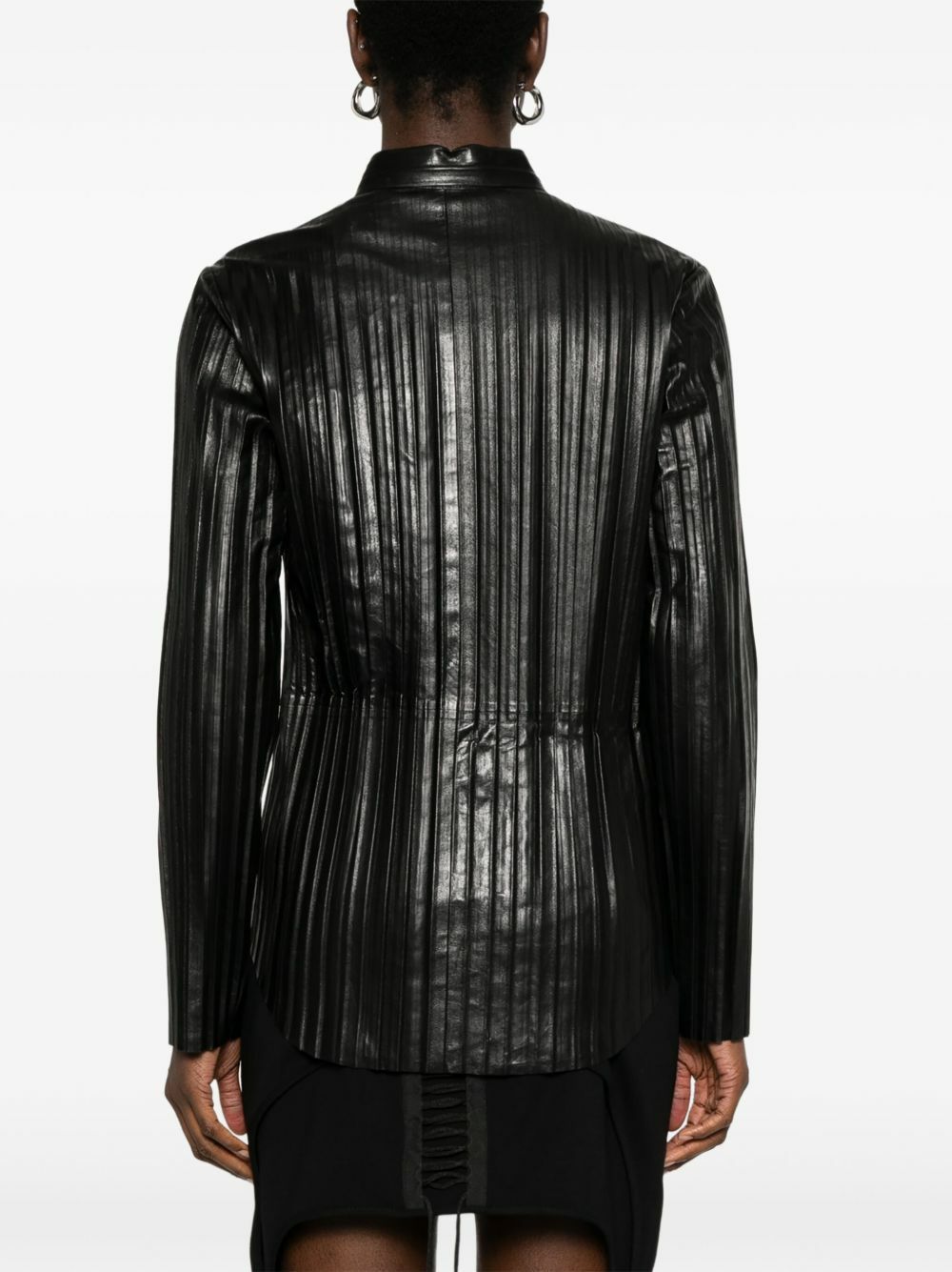 Helmut Lang Pleated Leather Shirt Helmut Lang
