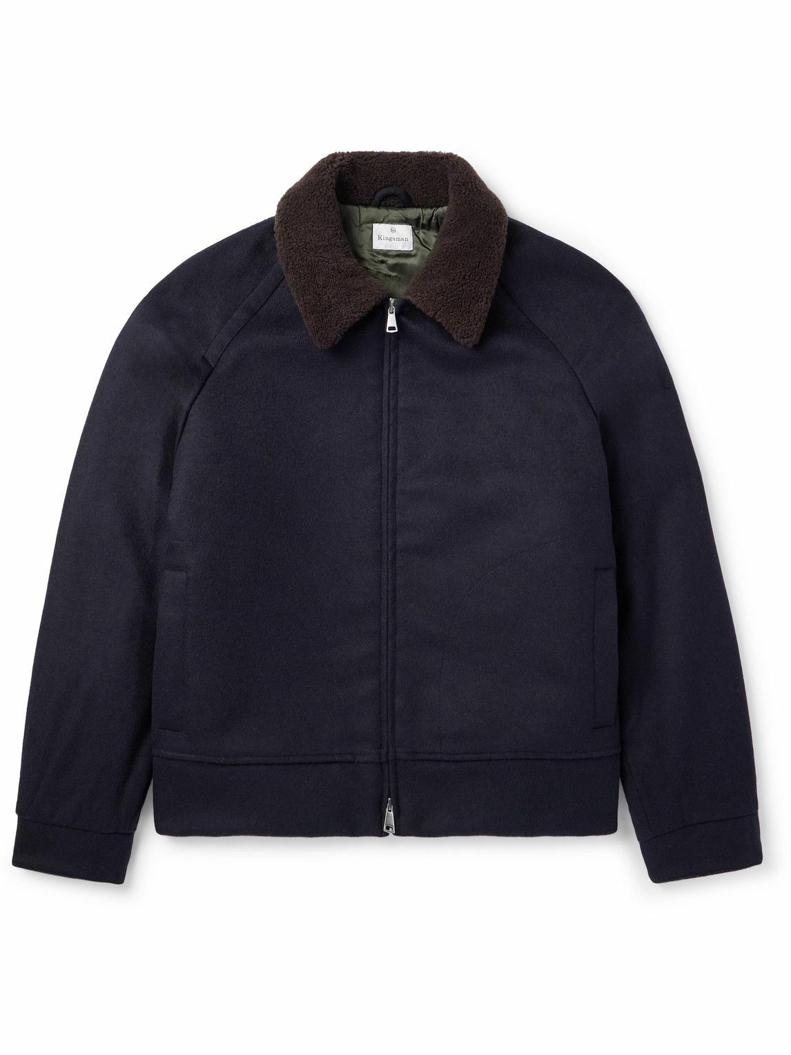 Kingsman - Shearling-Trimmed Wool and Cashmere-Blend Felt Jacket - Blue ...