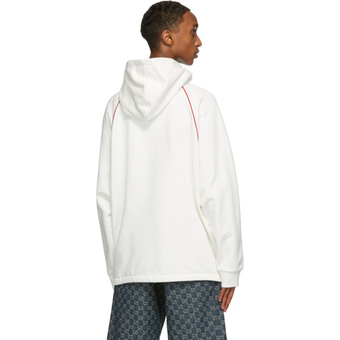 Gucci White Logo Label Hoodie Gucci