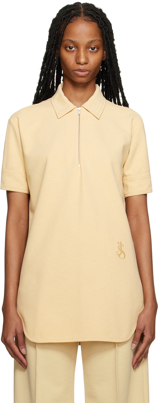 Jil Sander Yellow Embroidered Polo Jil Sander