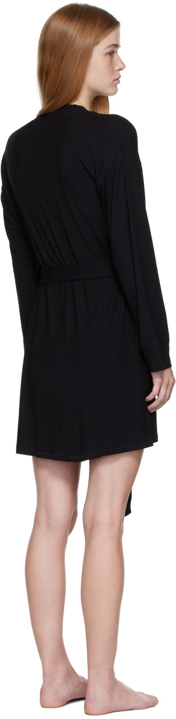 SKIMS Black Soft Lounge Robe SKIMS