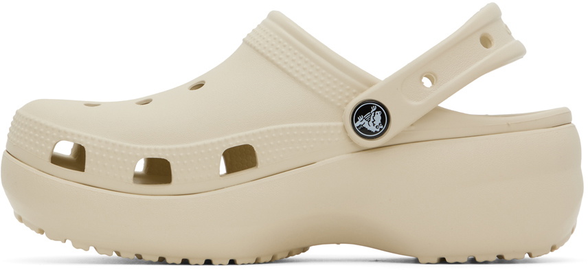 Crocs Beige Classic Platform Clogs Crocs