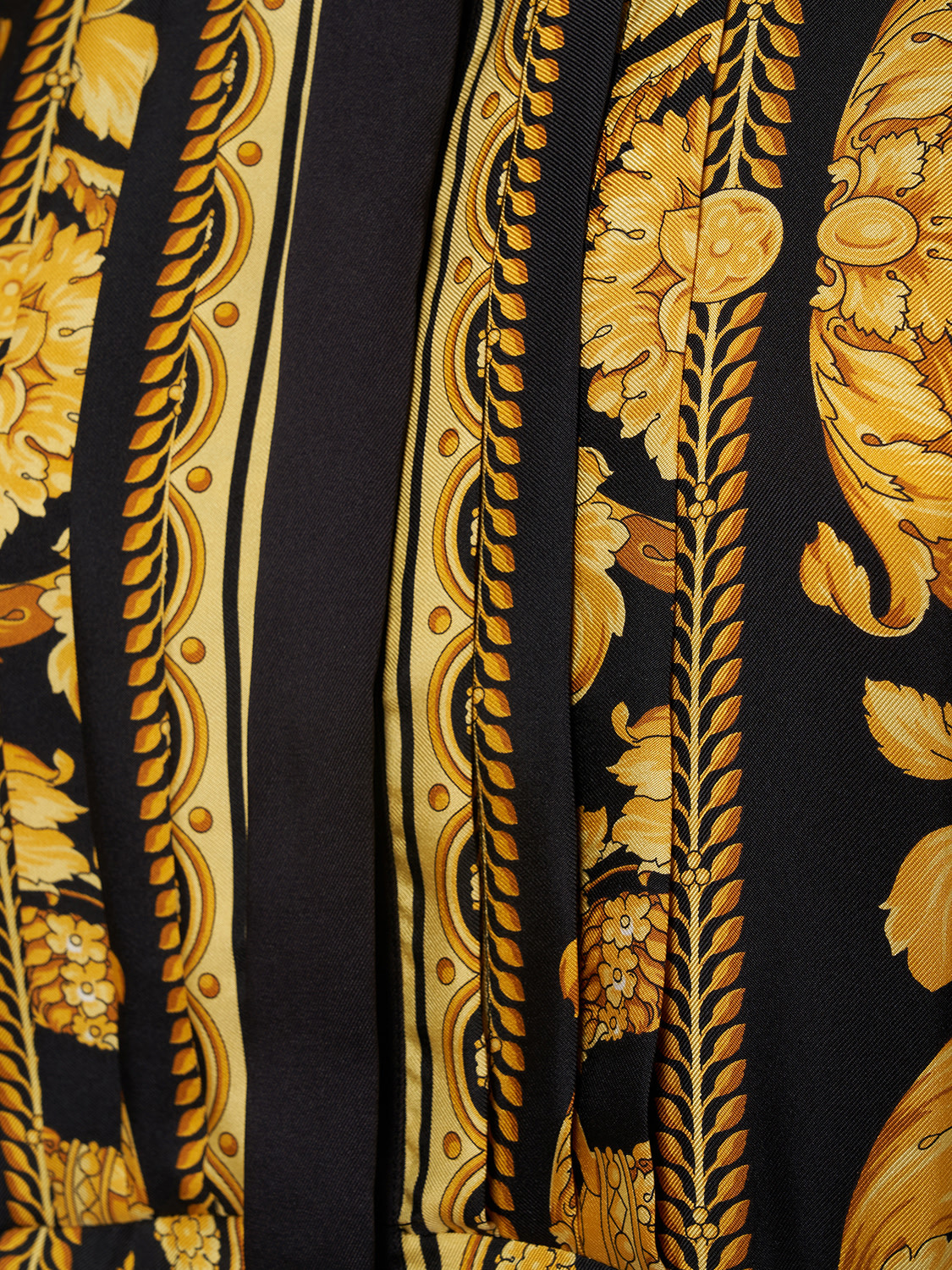 VERSACE - Barocco Print Silk Twill Shirt Dress Versace