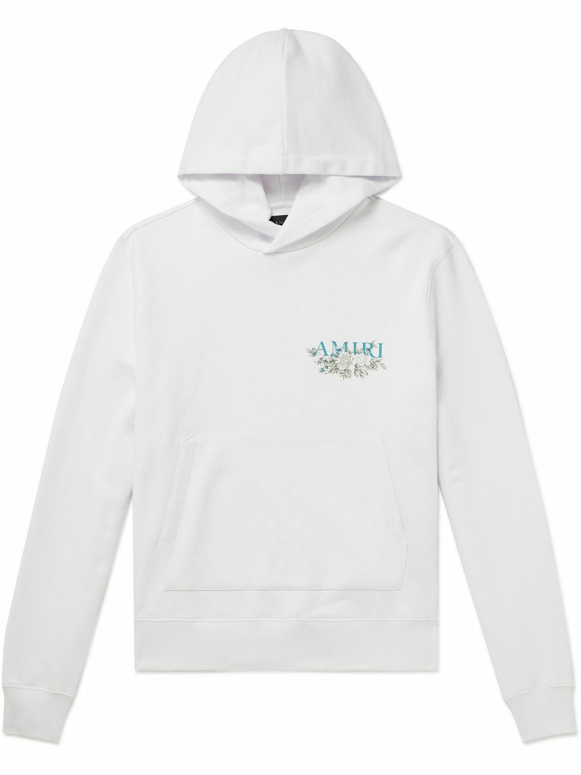 AMIRI - Glittered Logo-Print Cotton-Jersey Hoodie - White Amiri