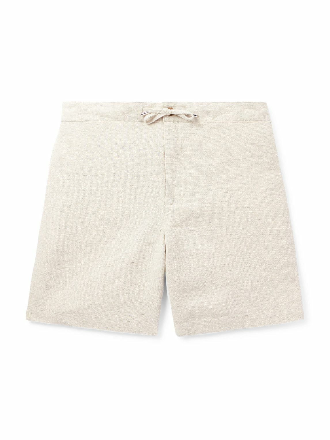 Mr P. - Straight-Leg Linen and Cotton-Blend Drawstring Shorts ...