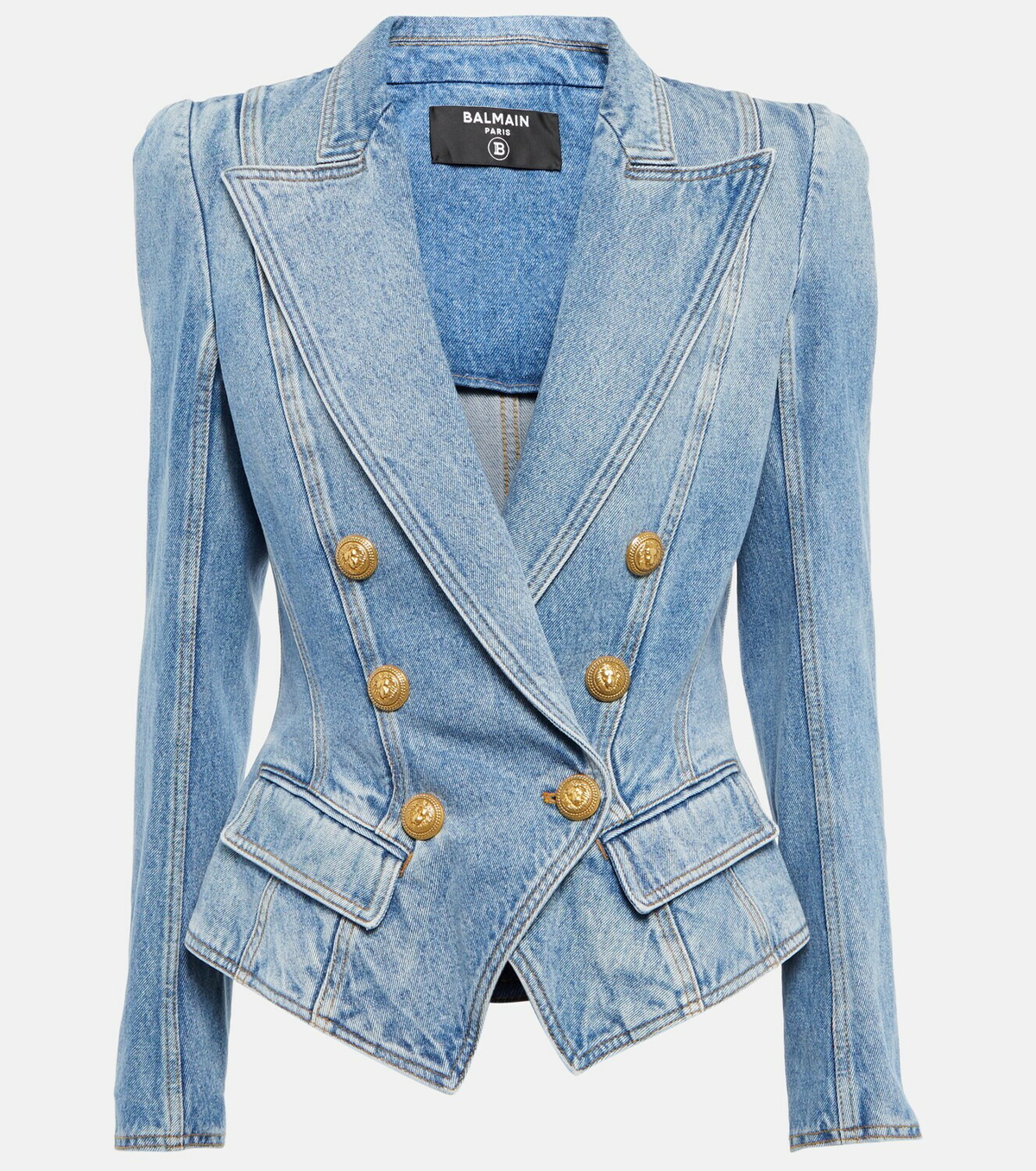 Balmain - Double-breasted denim blazer Balmain