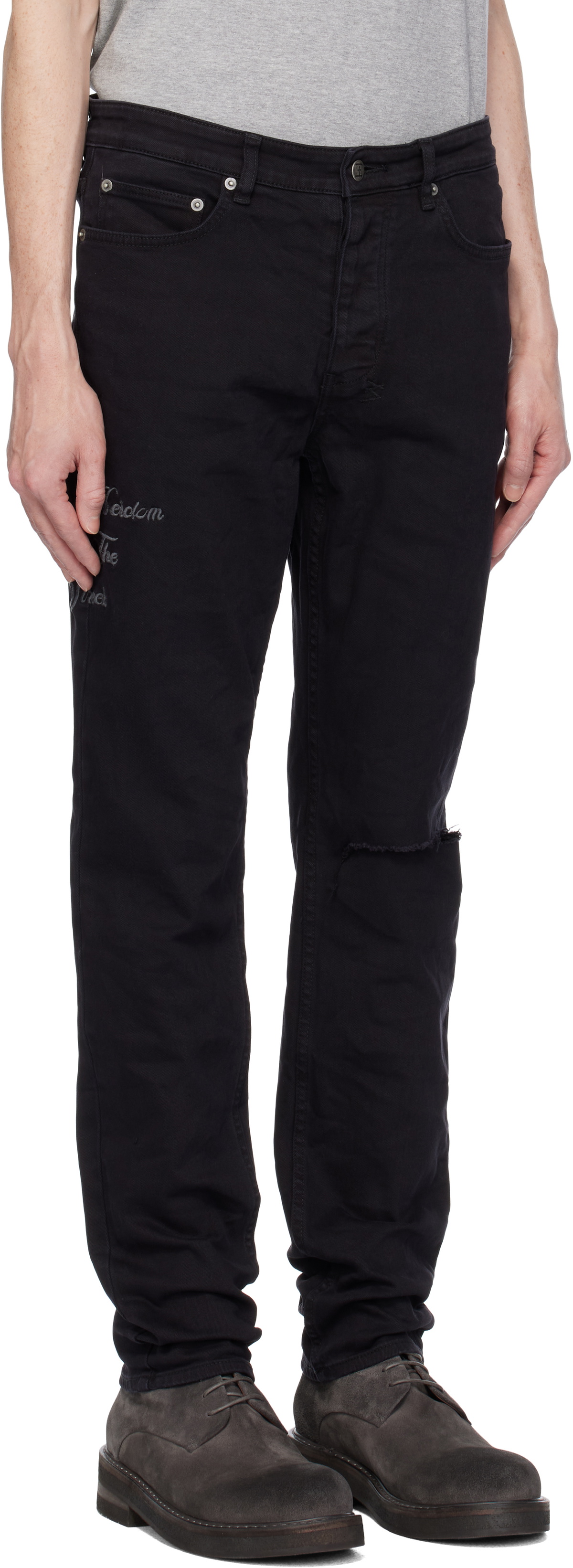 Ksubi Black Chitch Ghosted Lock Up Jeans Ksubi