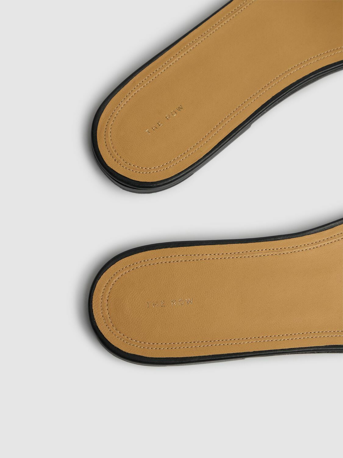 THE ROW Signum Flat Leather Slide Sandals The Row