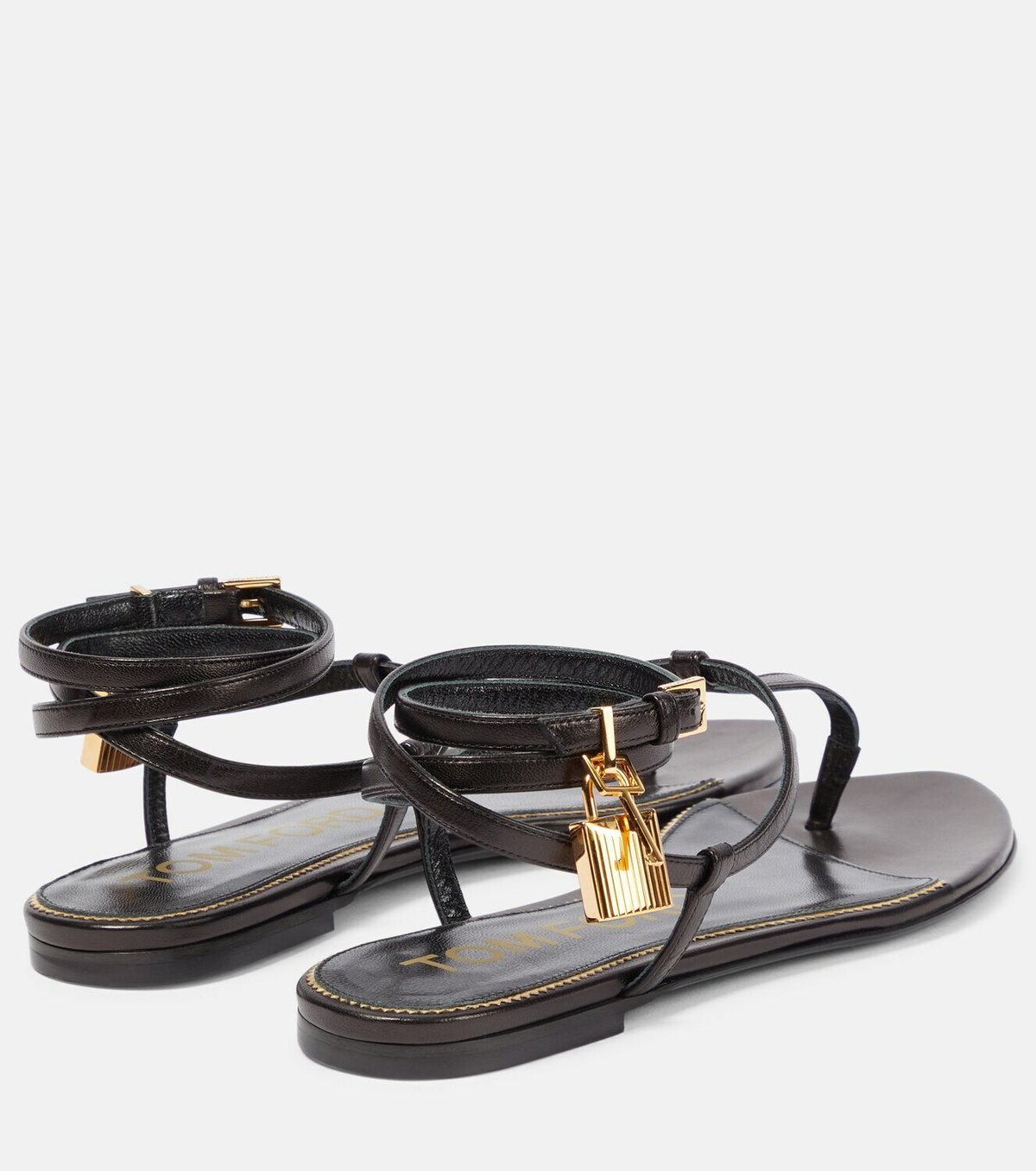 Tom Ford - Padlock leather thong sandals TOM FORD