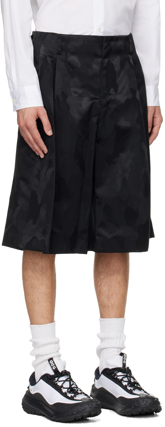 Comme des Garçons Homme Plus Black Jacquard Camo Shorts Comme des ...