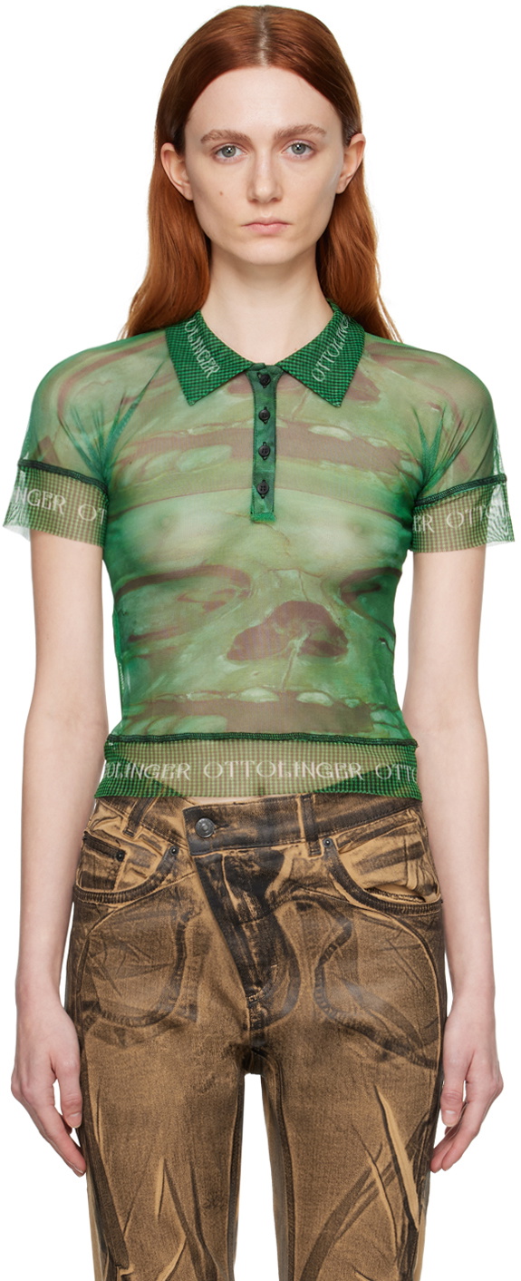 Ottolinger Green Semi-Sheer Polo Ottolinger