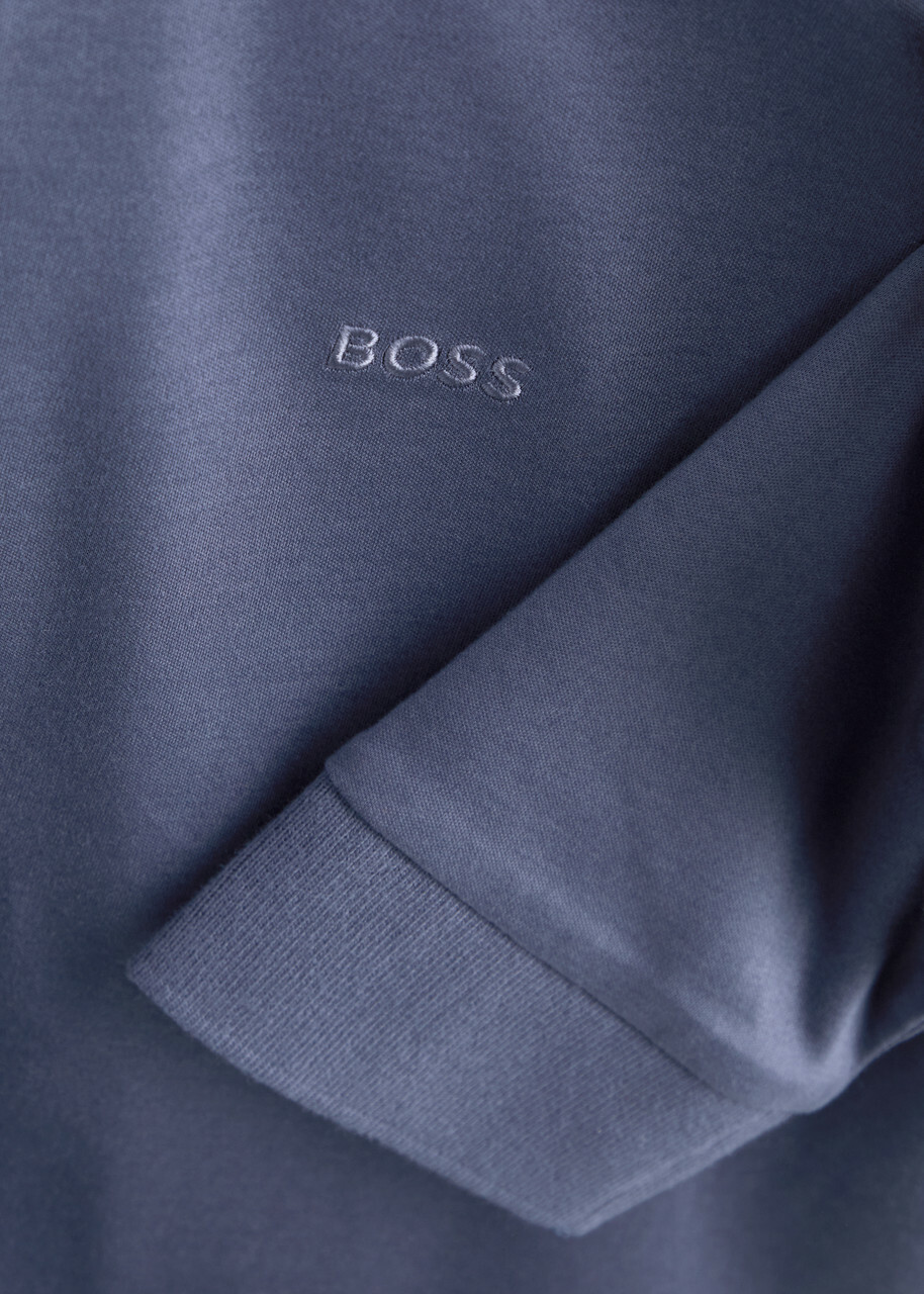 Boss Logo-embroidered Cotton Polo Shirt Navy BOSS