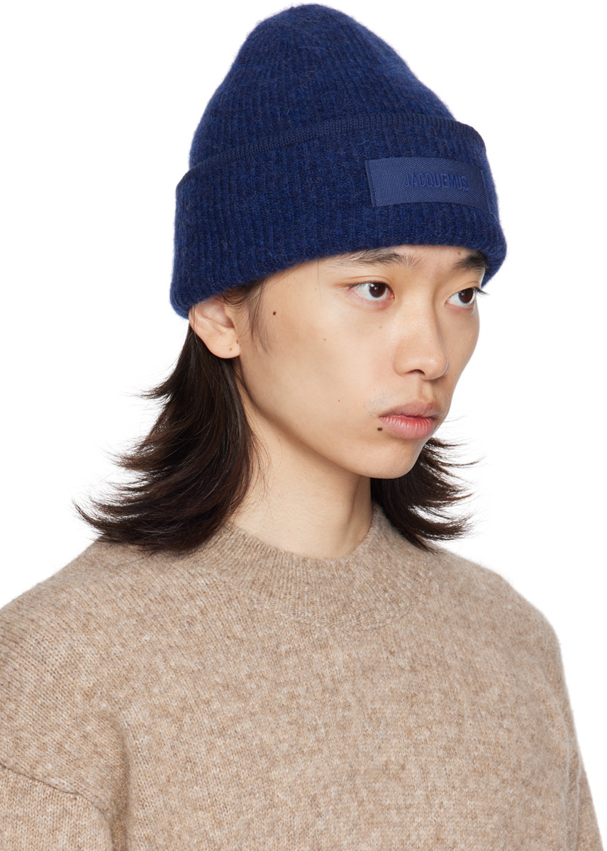 JACQUEMUS Navy 'Le bonnet Gros Grain' Beanie Jacquemus