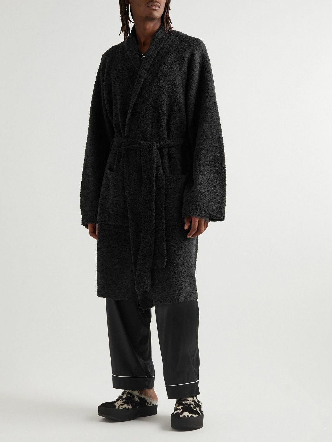 Mastermind World - Logo-Jacquard Fleece Robe - Black MASTERMIND WORLD Mastermind World - Logo-Jacquard Fleece Robe - Black MASTERMIND WORLD